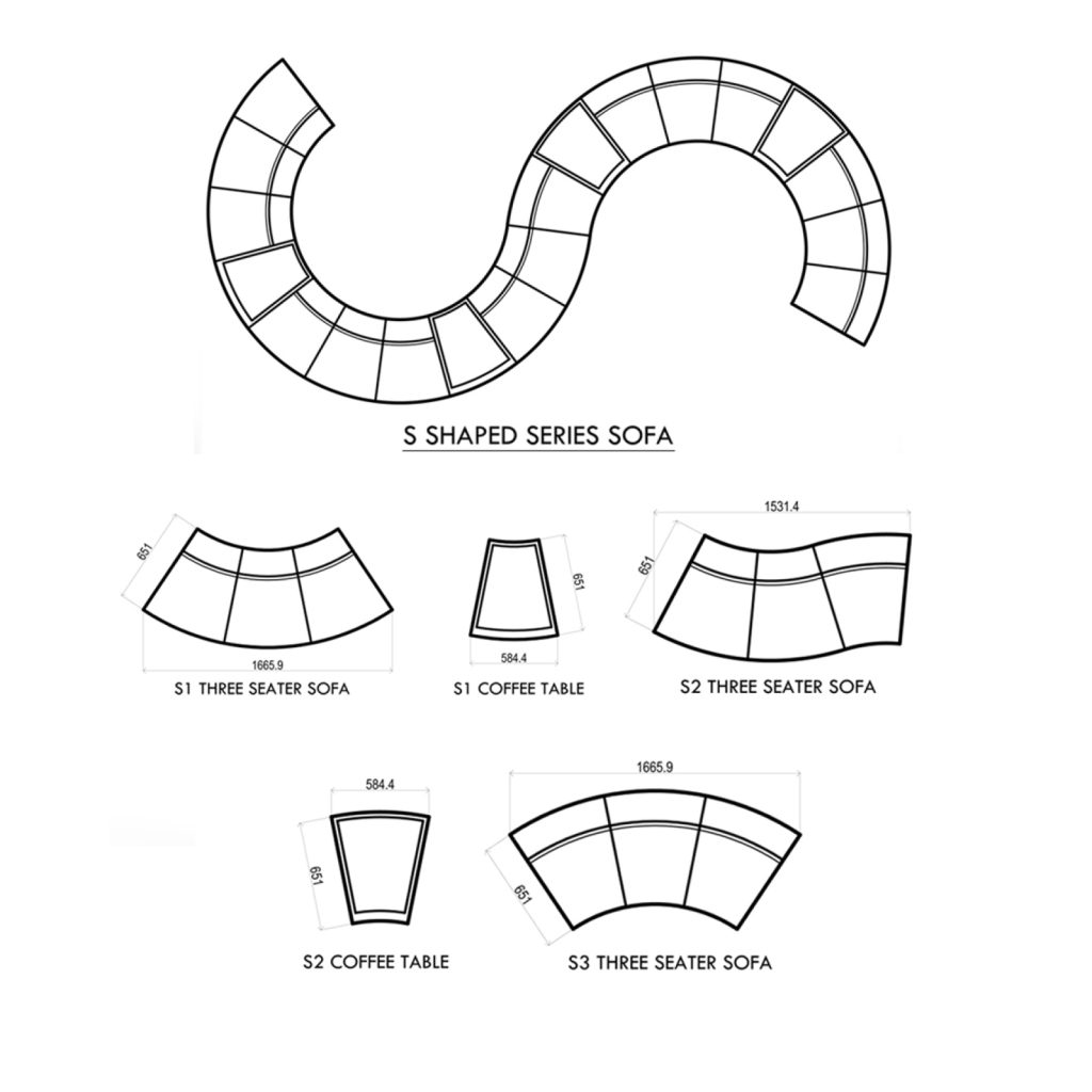 Laqaa | S Shaped Curve Lounge Seating - JERAISY FURNITURE FACTORY